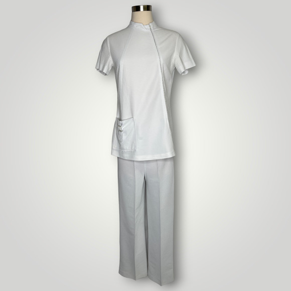 Vintage | Pants & Jumpsuits | Vintage 96s White Pant Set Suit Mod Retro ...